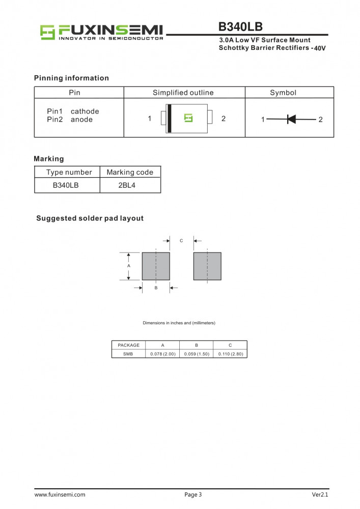B340LB datasheet page 3