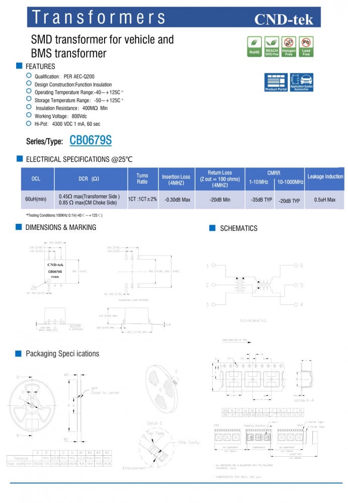 CND-tek CB0679S datasheet page