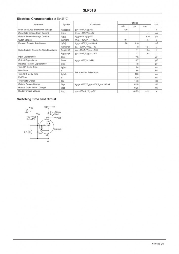 3LP01S datasheet page 2