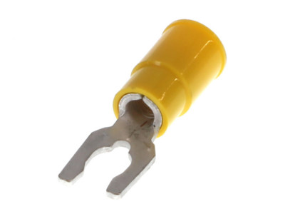 InsulKrimp Snap Spade for 12-10 AWG Wire, Stud Size 10 (M5), Mylar Tape Carrier, Yellow for sale
