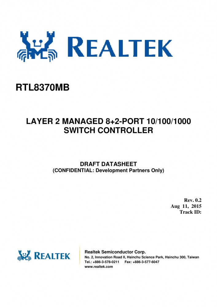 RTL8370MB document page 1