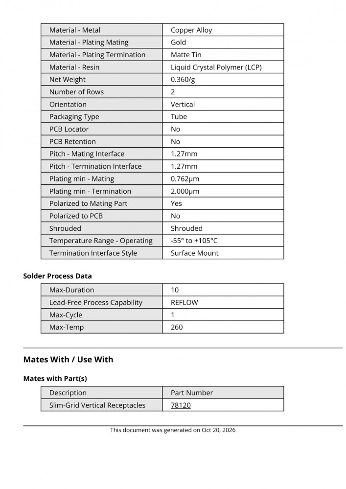 Technical document image 3 for MOLEX 2009890210