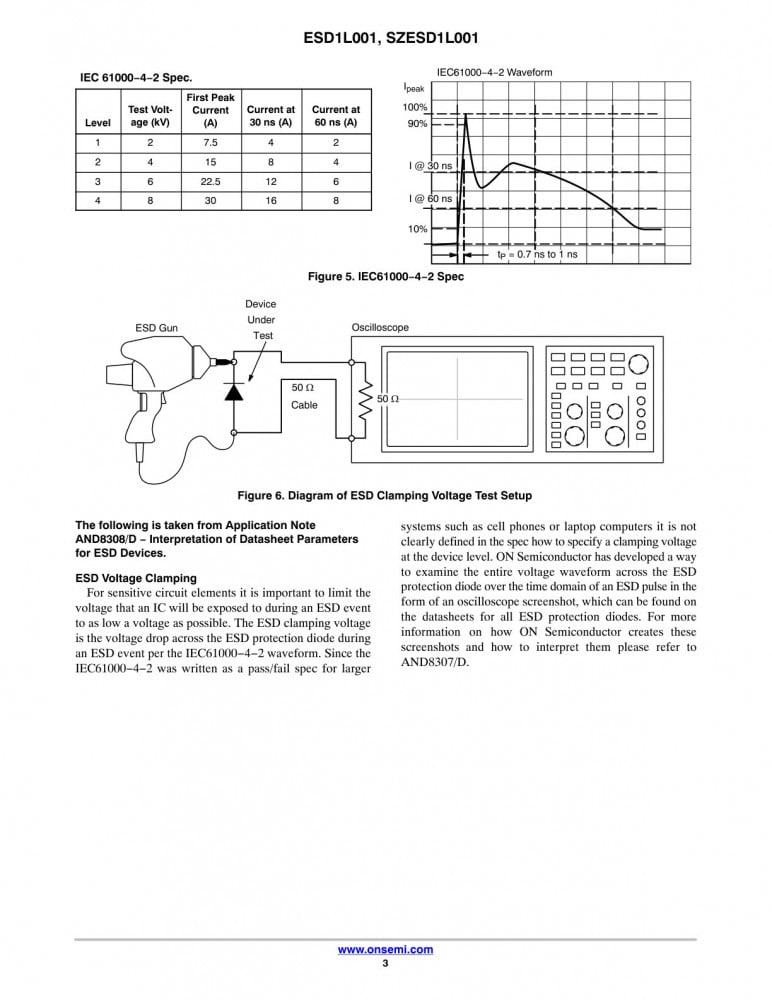 SZESD1L001W1T2G datasheet page 3