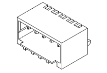 1.50mm Pitch Pico-SPOX Wire-to-Board Header, Liquid Crystal Polymer, Right-Angle, 6 Circuits, Embossed Tape on Reel, Beige