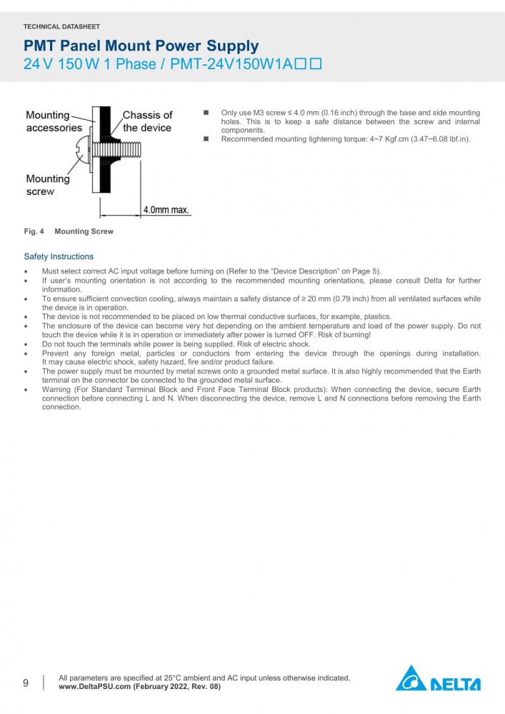 DELTA PML datasheet page 9