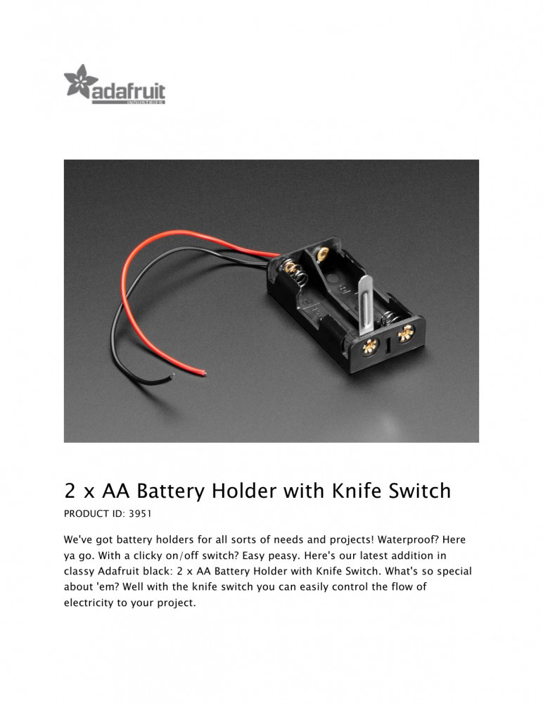 Adafruit 3951 technical document page 1