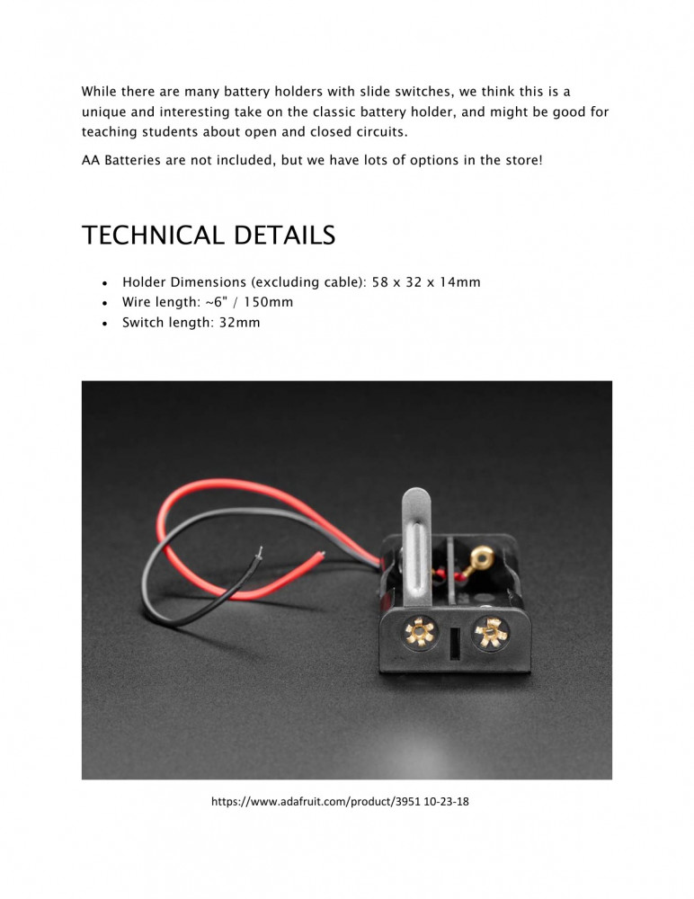 Adafruit 3951 technical document page 2