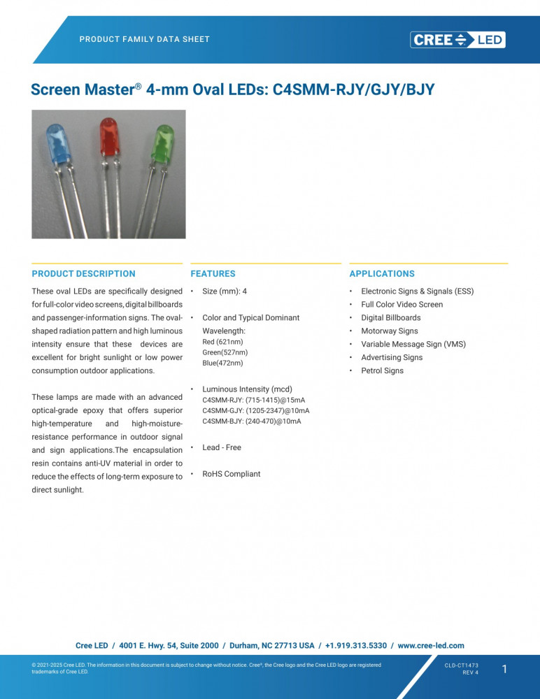C4SMM series datasheet page 1