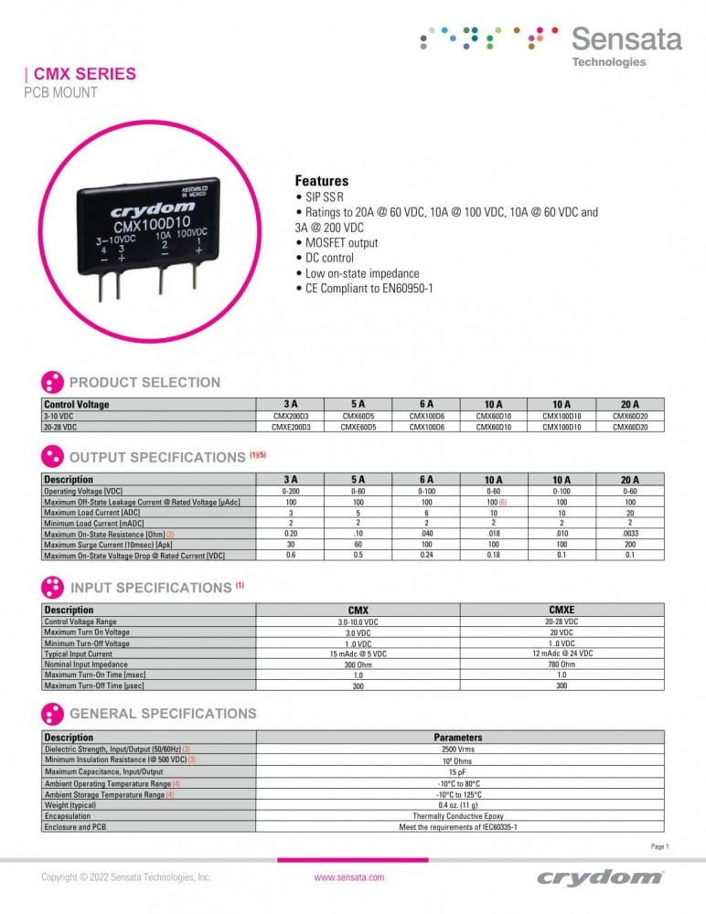 CMX60D10 datasheet page 1