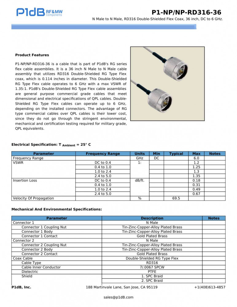 P1-NP/NP-RD316-36 product documentation page 1