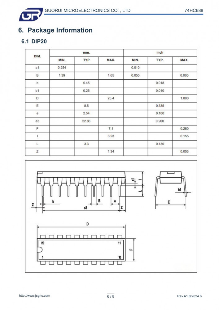 74HC688 datasheet page 6