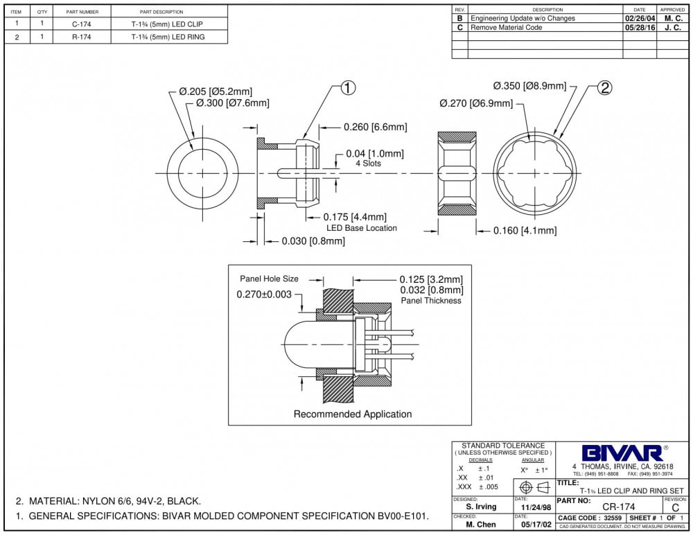 BIVAR CR-174 technical document