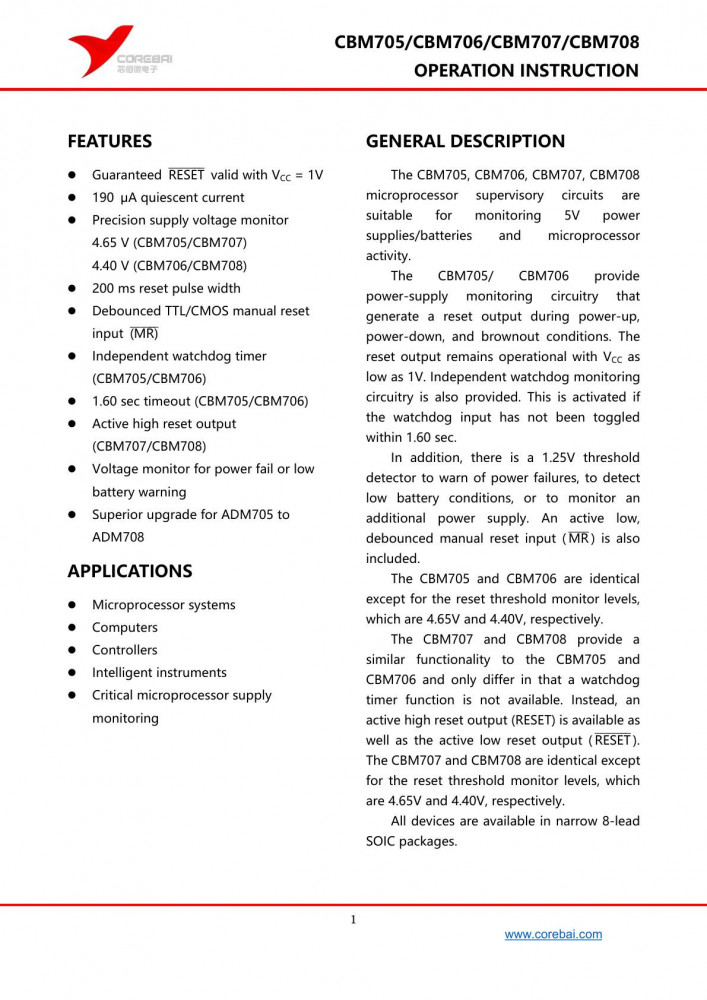 CBM706AS8 datasheet page 1