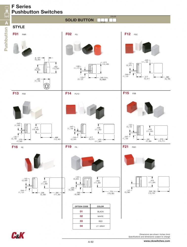 C&K F Series datasheet page 6