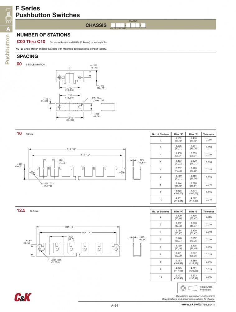 C&K F Series datasheet page 8