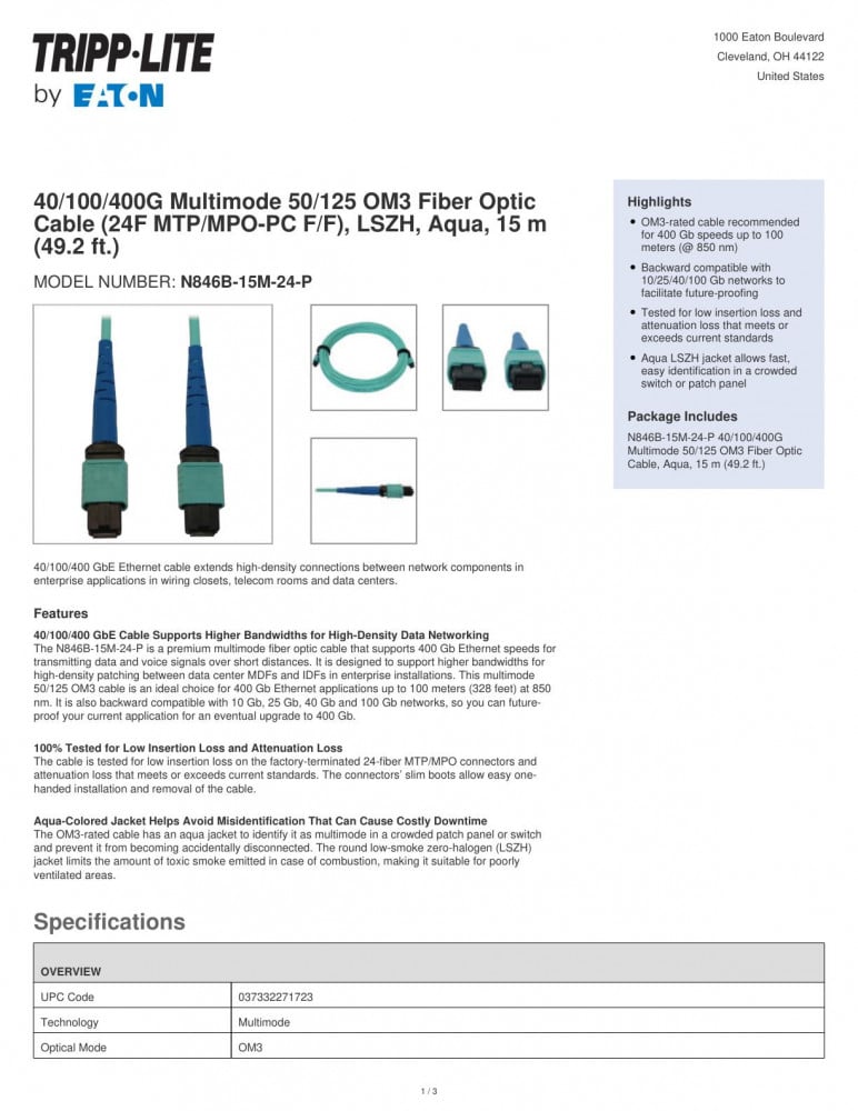 N846B-15M-24-P technical document page 1