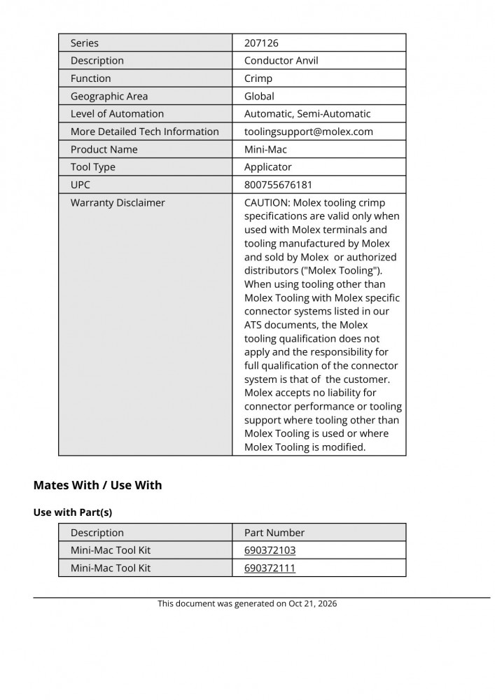 Technical document image 2 for MOLEX 690393503