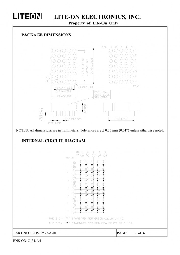 LTP-1257AA-01 datasheet page 2