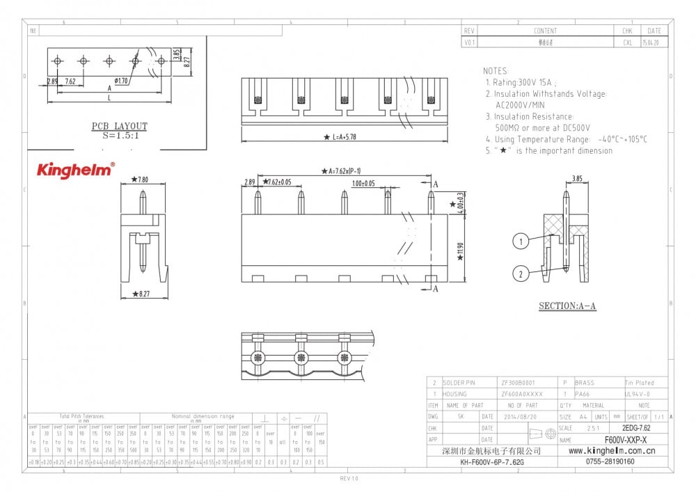 KH-F600V-6P-7.62G technical document preview