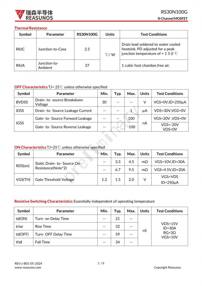 RS30N100G datasheet page 2