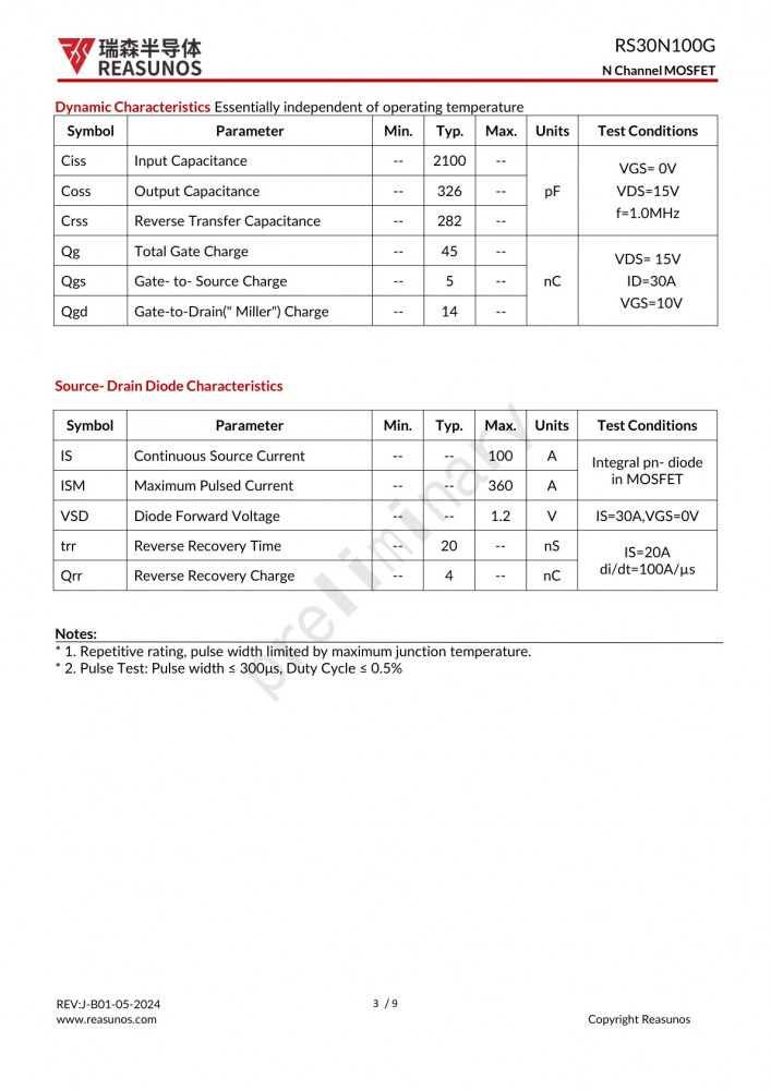 RS30N100G datasheet page 3