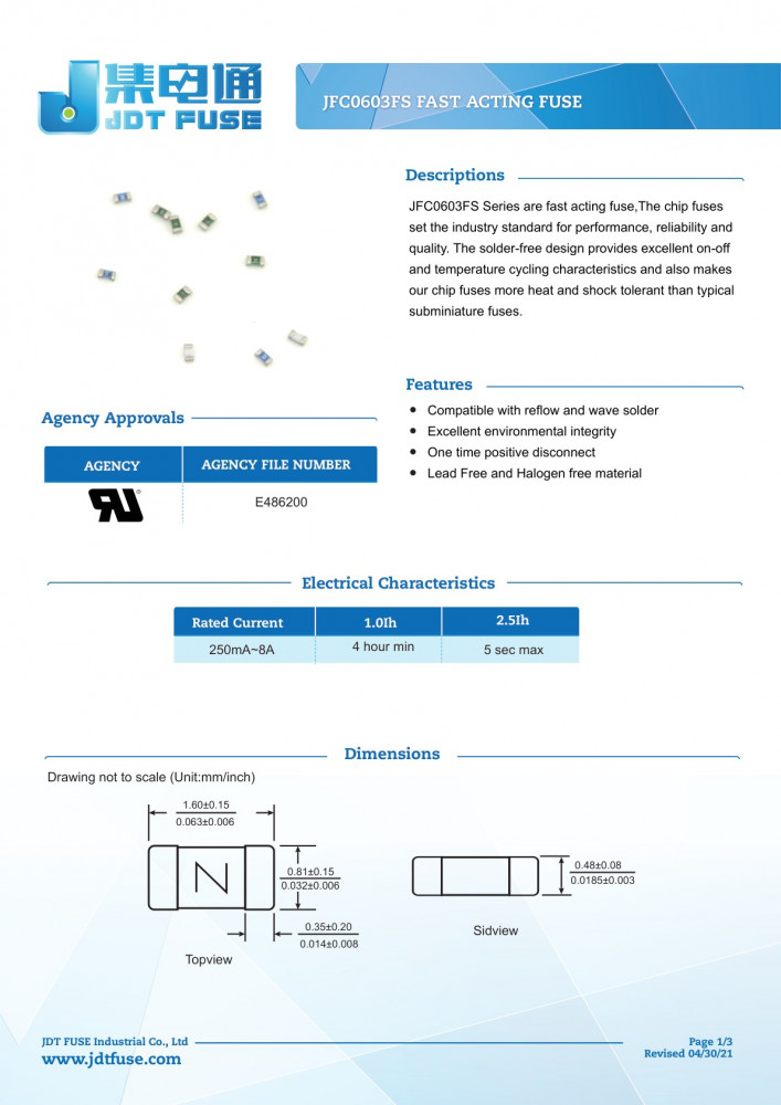 JFC0603FS datasheet page 2