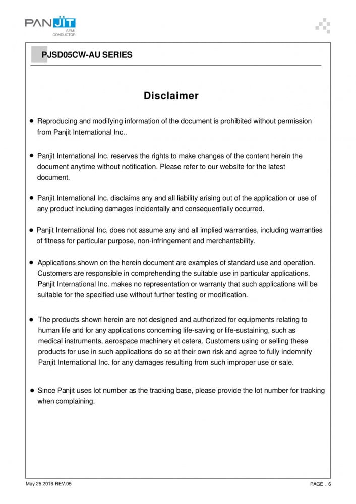 PJSD05CW-AU datasheet page 6