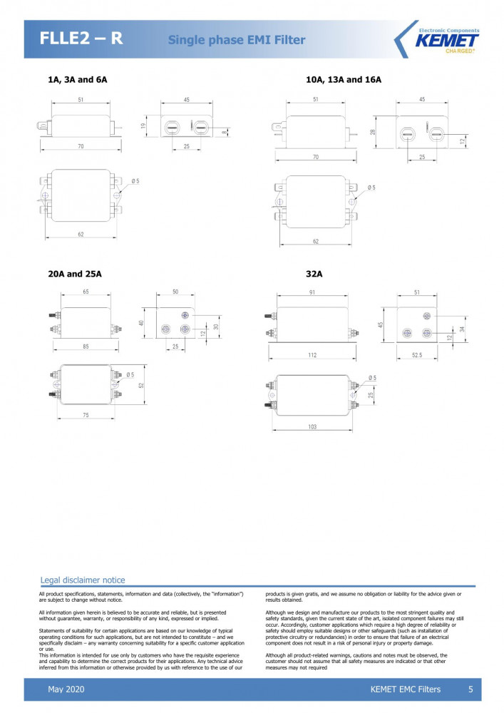 KEMET FLLE series datasheet page 5
