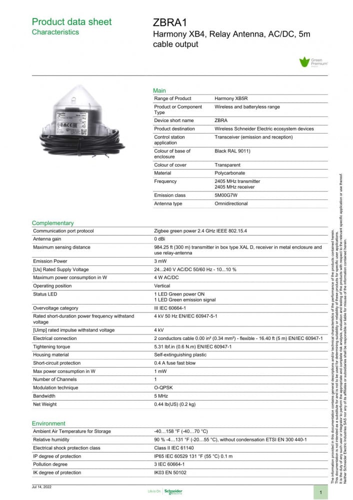ZBRA1 technical document page 1