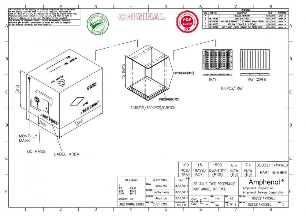 Amphenol GSB3211311WEU technical drawing page 2