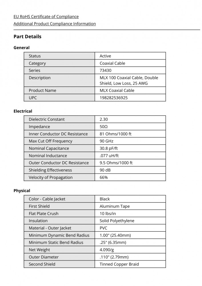 MOLEX 1000631100 technical document, page 2