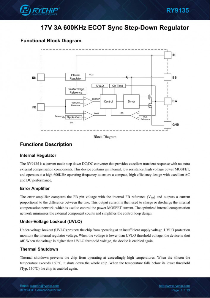 RY9135 datasheet page 7