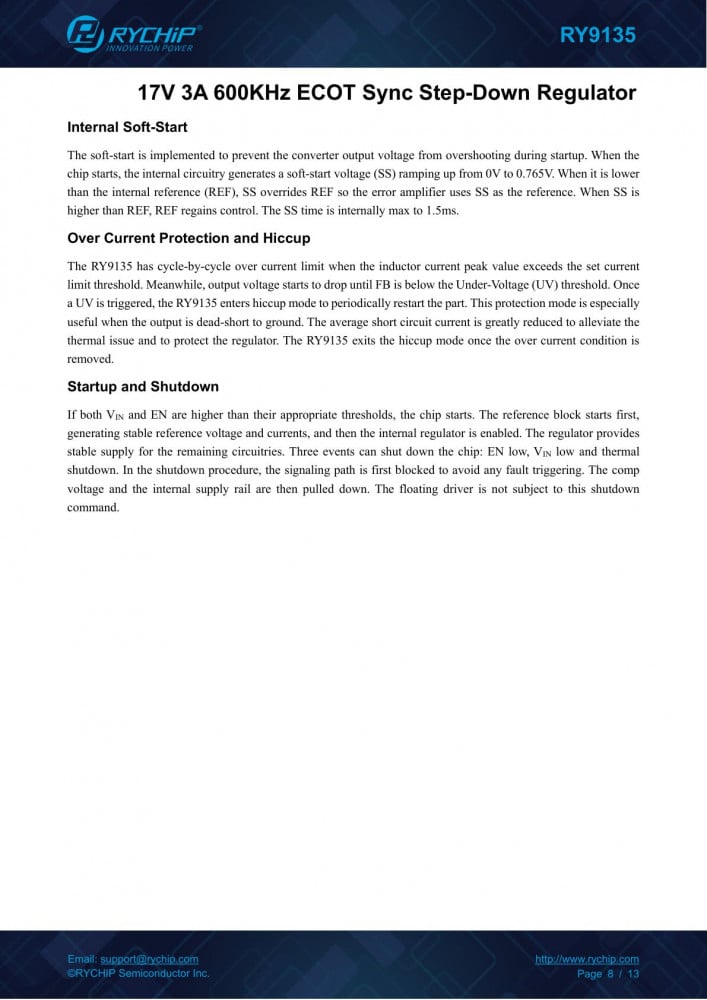 RY9135 datasheet page 8