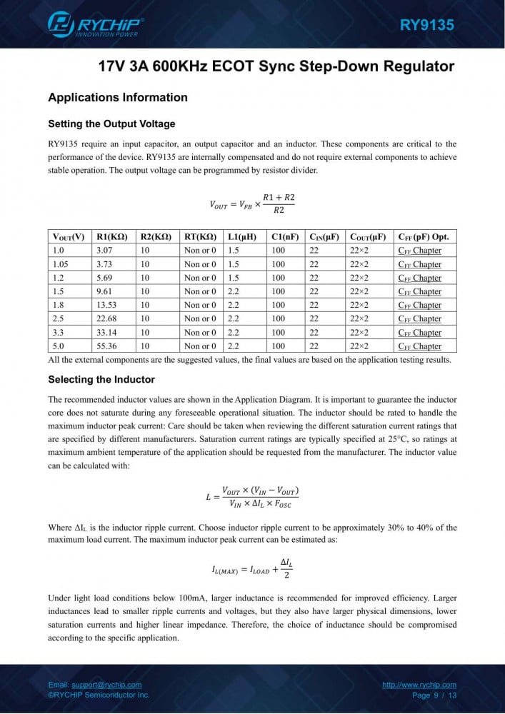 RY9135 datasheet page 9