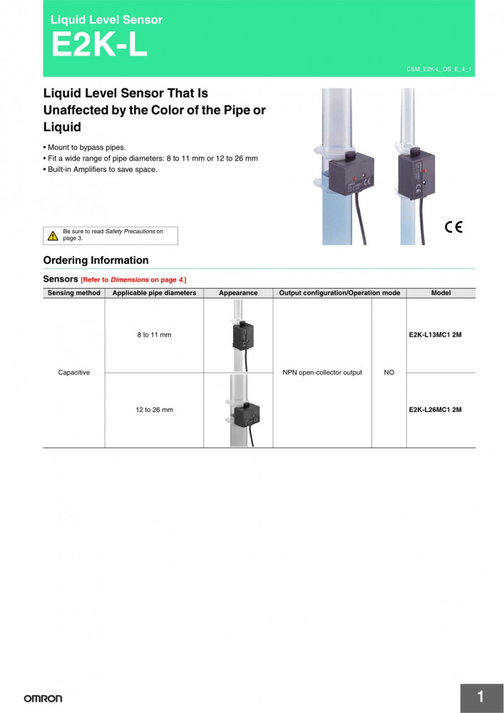 E2K-L26MC1 technical document page 1