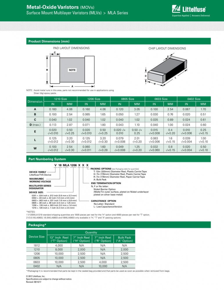 Littelfuse MLA series datasheet page 8