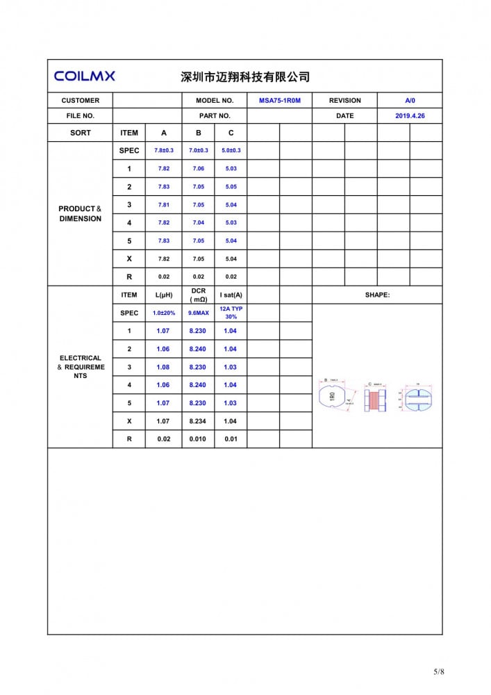 MSA75-1R0M datasheet page 5