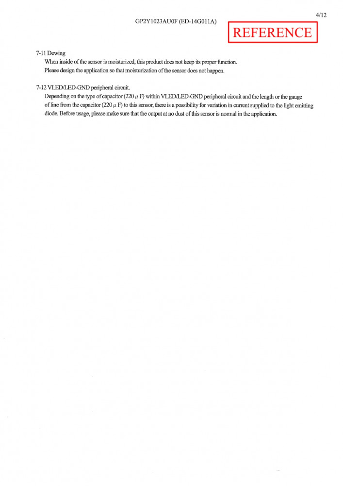 GP2Y1023AU0F specification page 5