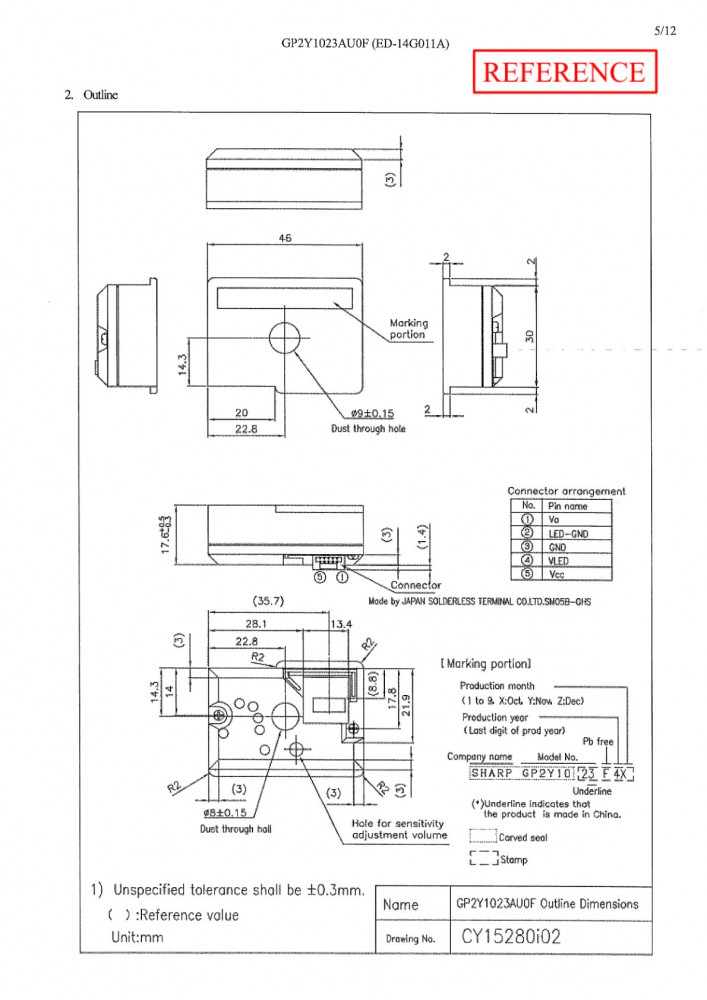 GP2Y1023AU0F specification page 6