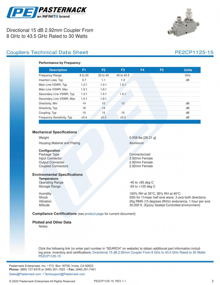PE2CP1125-15 datasheet page 2