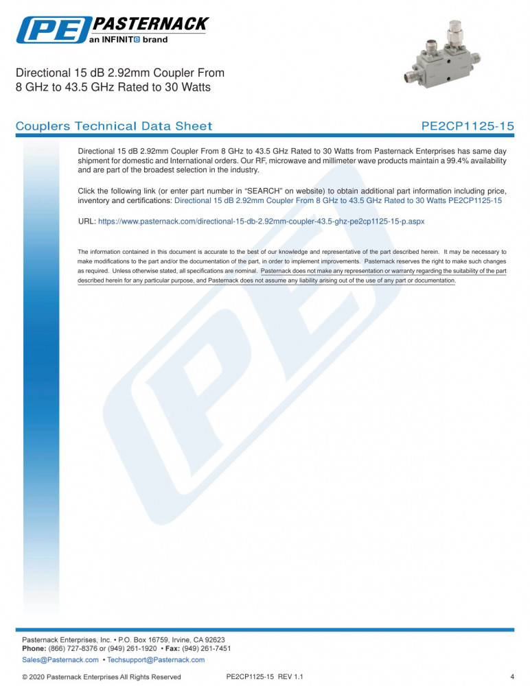 PE2CP1125-15 datasheet page 4