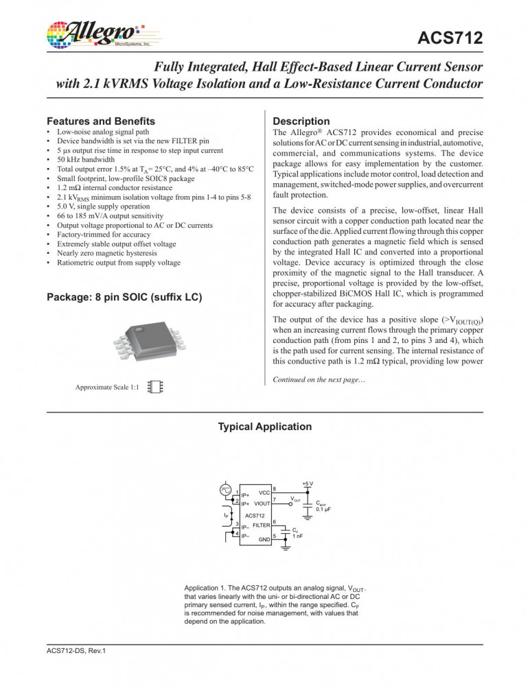 ACS712ELCTR-30A-T datasheet page 1