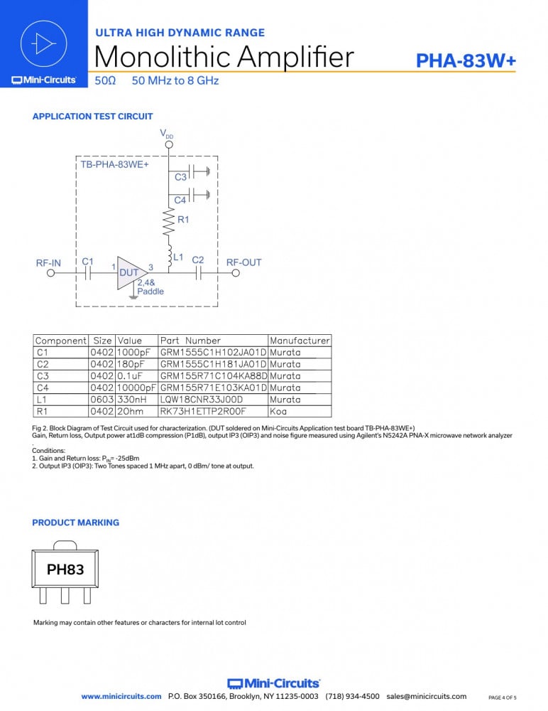PHA-83W+ datasheet page 4
