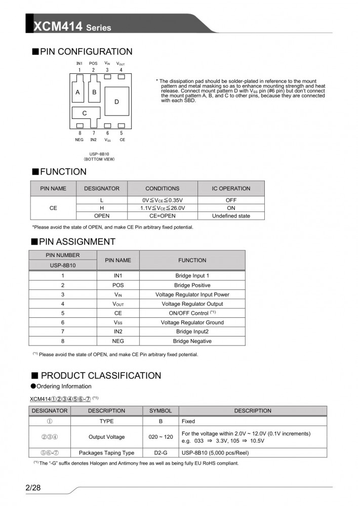 XCM414B094D2-G datasheet page 2