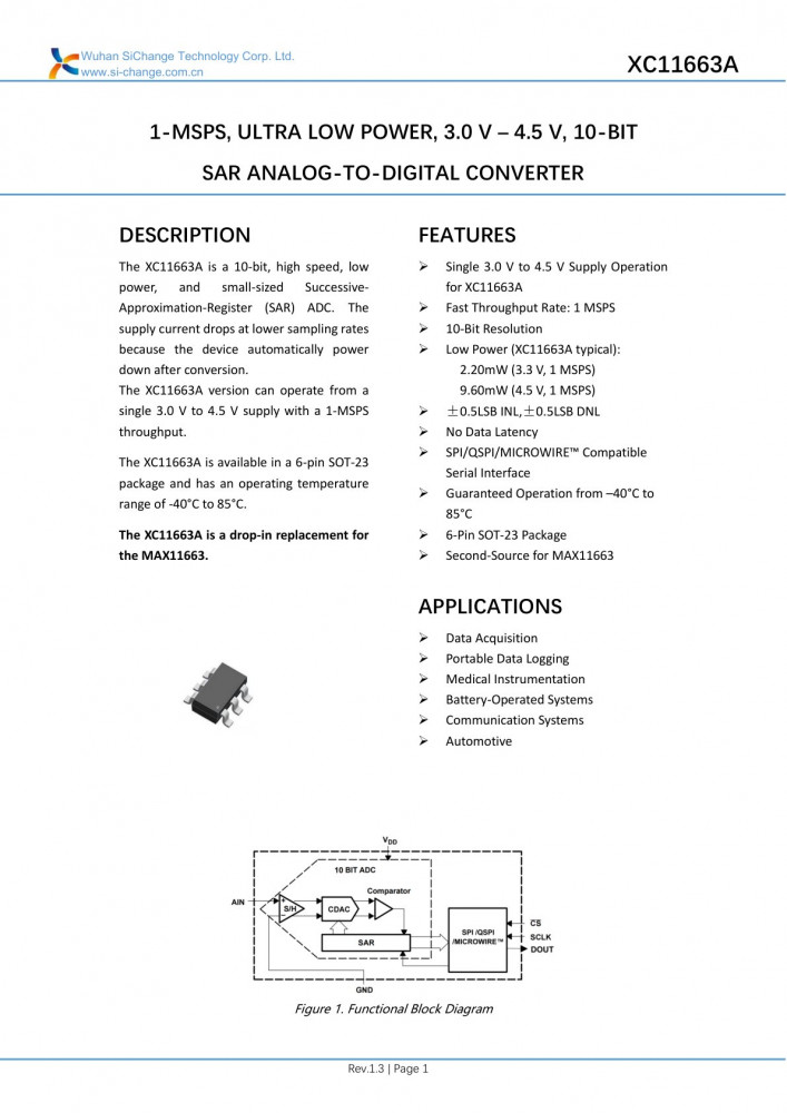 XC11663A datasheet page 1