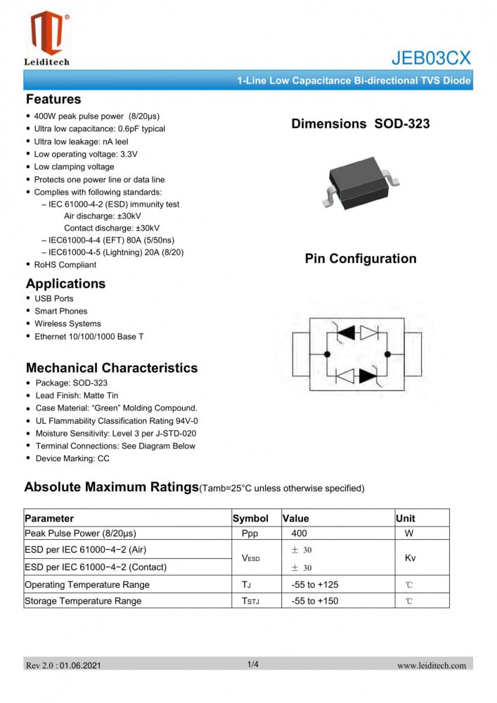 JEB03CX datasheet page 1