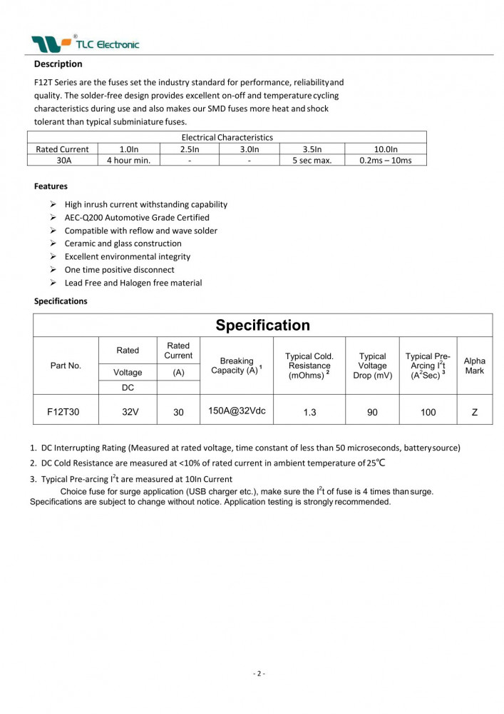 F12T30 datasheet page 2