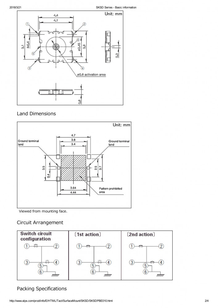 SKSDPBE010 land dimensions drawing