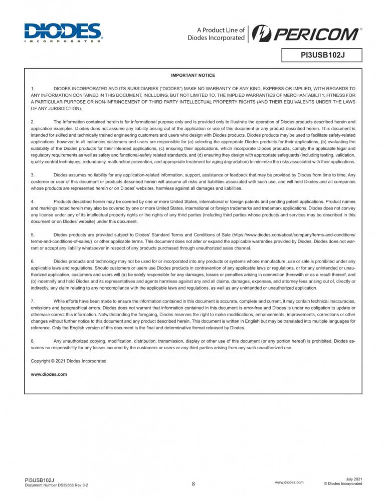PI3USB102J datasheet page 8