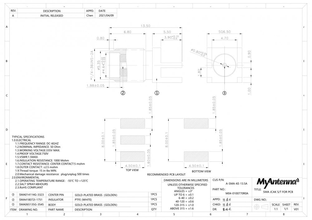 A-SMA-KE-13.5A official technical drawing